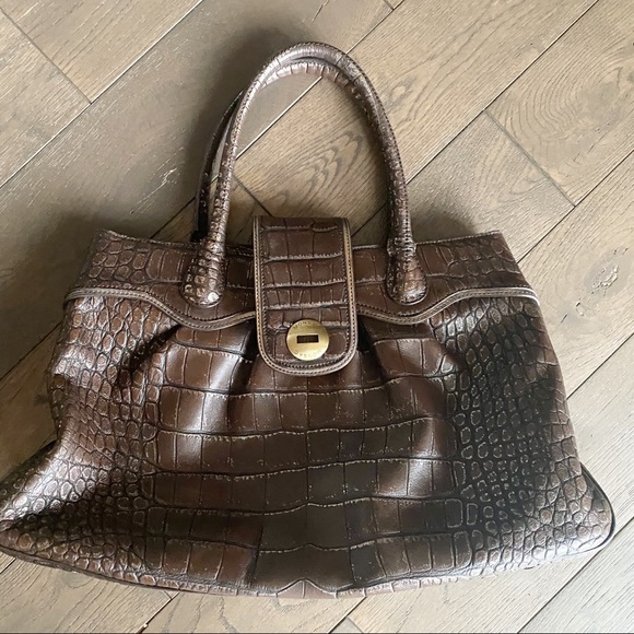 Monsac | Bags | Monsac Large Brown Bag With Croc Print Detail New ...